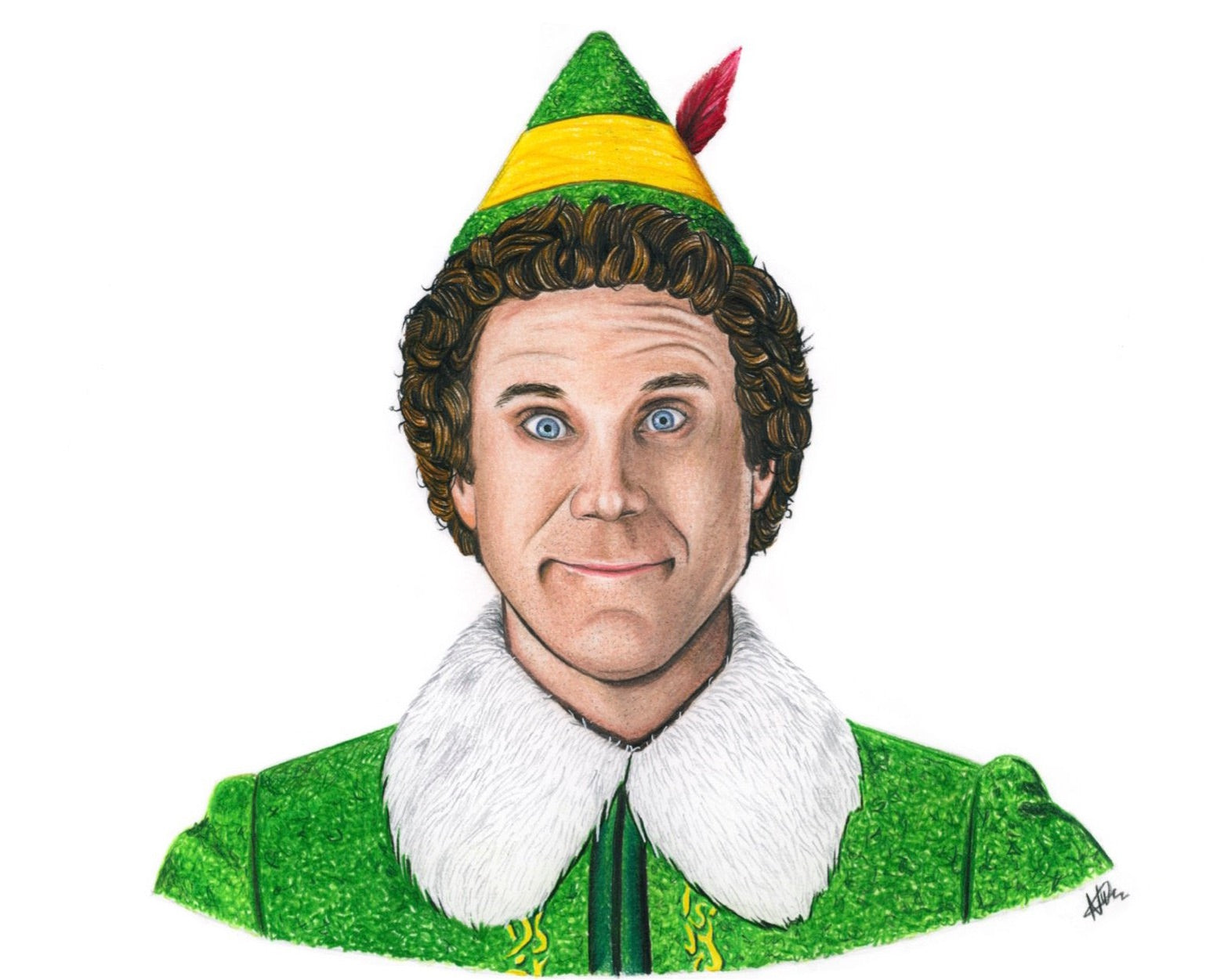 Will Ferrell as "Buddy the Elf" – The Artwork of Nathan McCarron