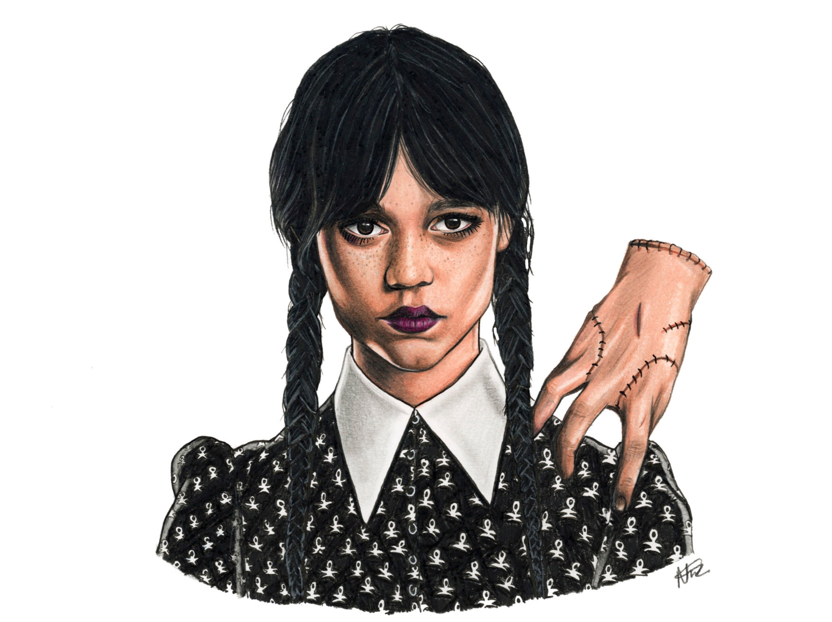 Jenna Ortega as “Wednesday Addams” – The Artwork of Nathan McCarron